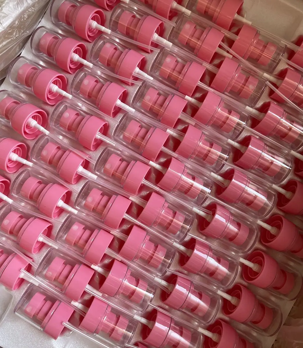 Cosmetic Pink Plastic Skin Care Set Lotion Pump Bottle Face Body Cream ...