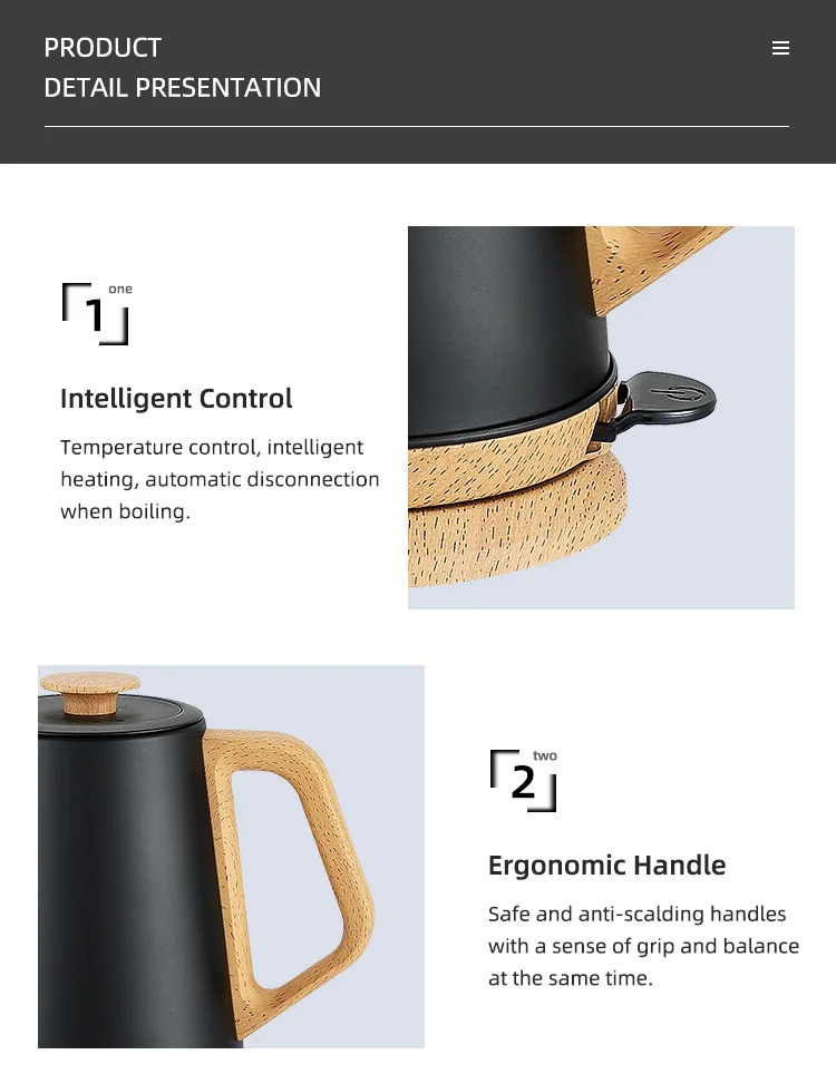 Electric Coffee Kettle 1l. Single Layer Integrated Seamless Inner Liner ...