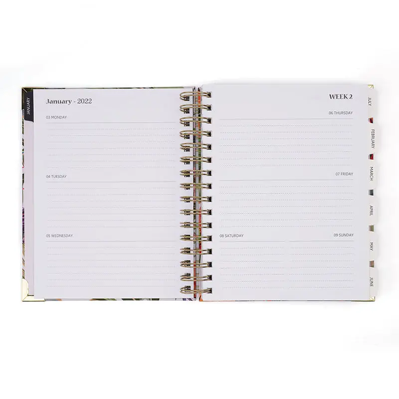 Custom Logo OEM Notebook 2024 Planner Book A5 Spiral