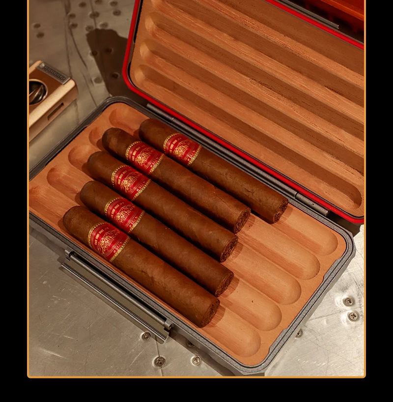 Modern High-end Unique Cigar Humidor for 5 Cigars Aluminum Alloy Cigar ...