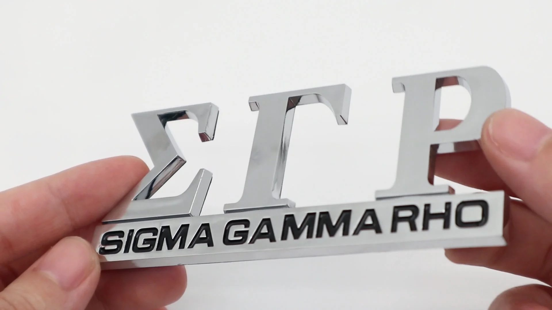 Custom Greek Letters Sigma Gamma Rho Chrome Cut Out Car Emblem - Buy ...
