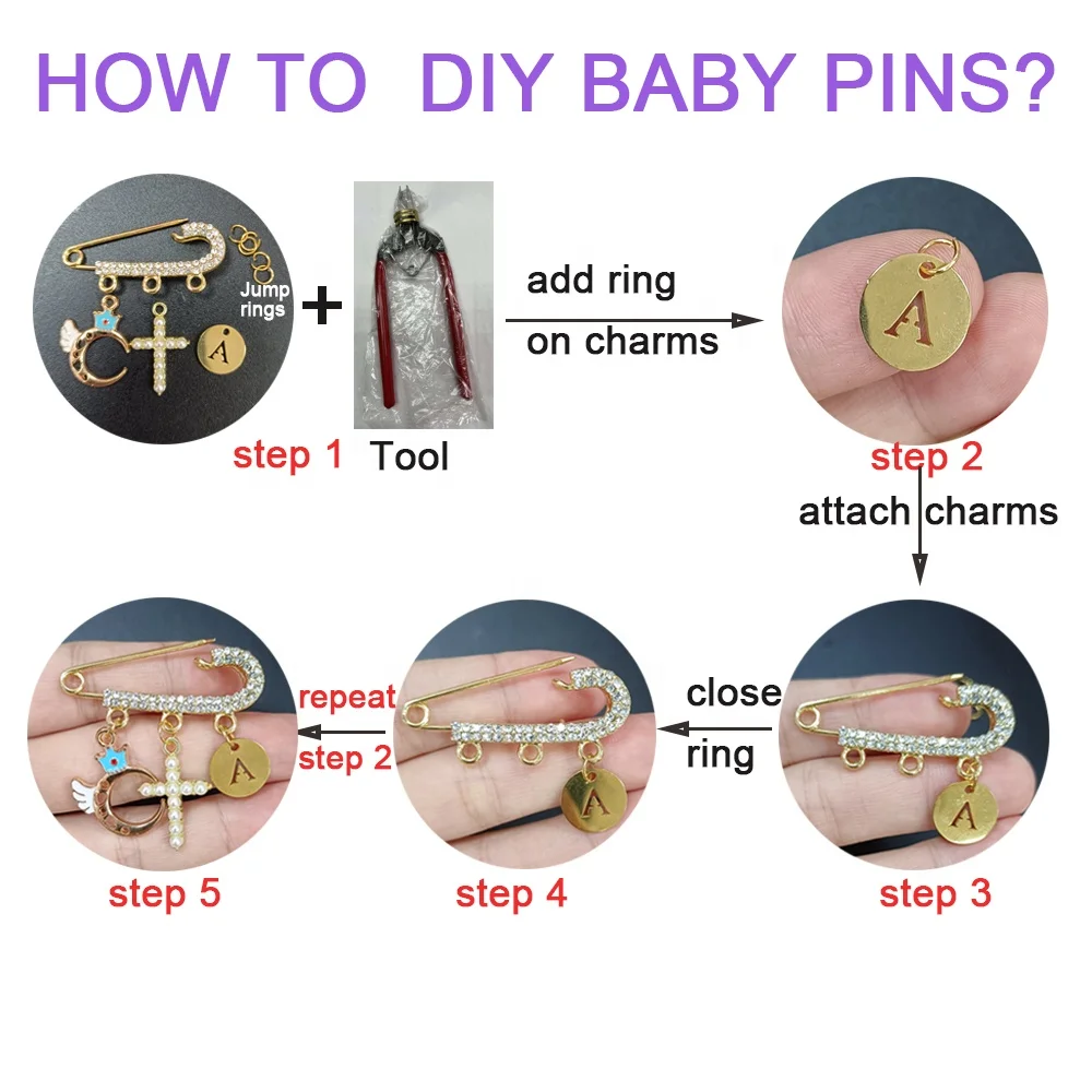2.7cm Kilt Pin with 2 Loops for Kids - Gold Plated Safety Pin