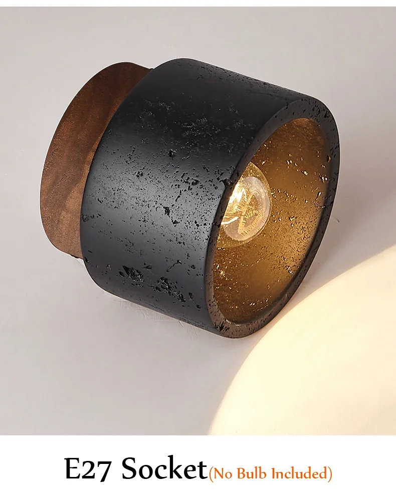 Italian Black Travertine Ceiling Light - Stylish & Durable
