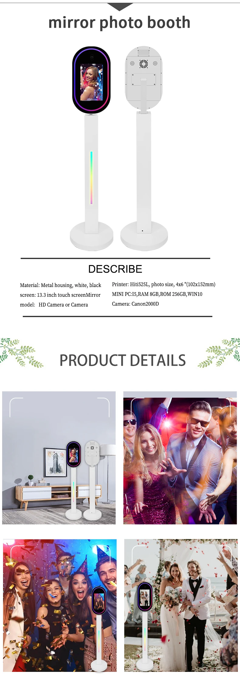 Dslr Photobooth Shell Machine Selfie Station Kiosk Dnp Hiti Printer ...