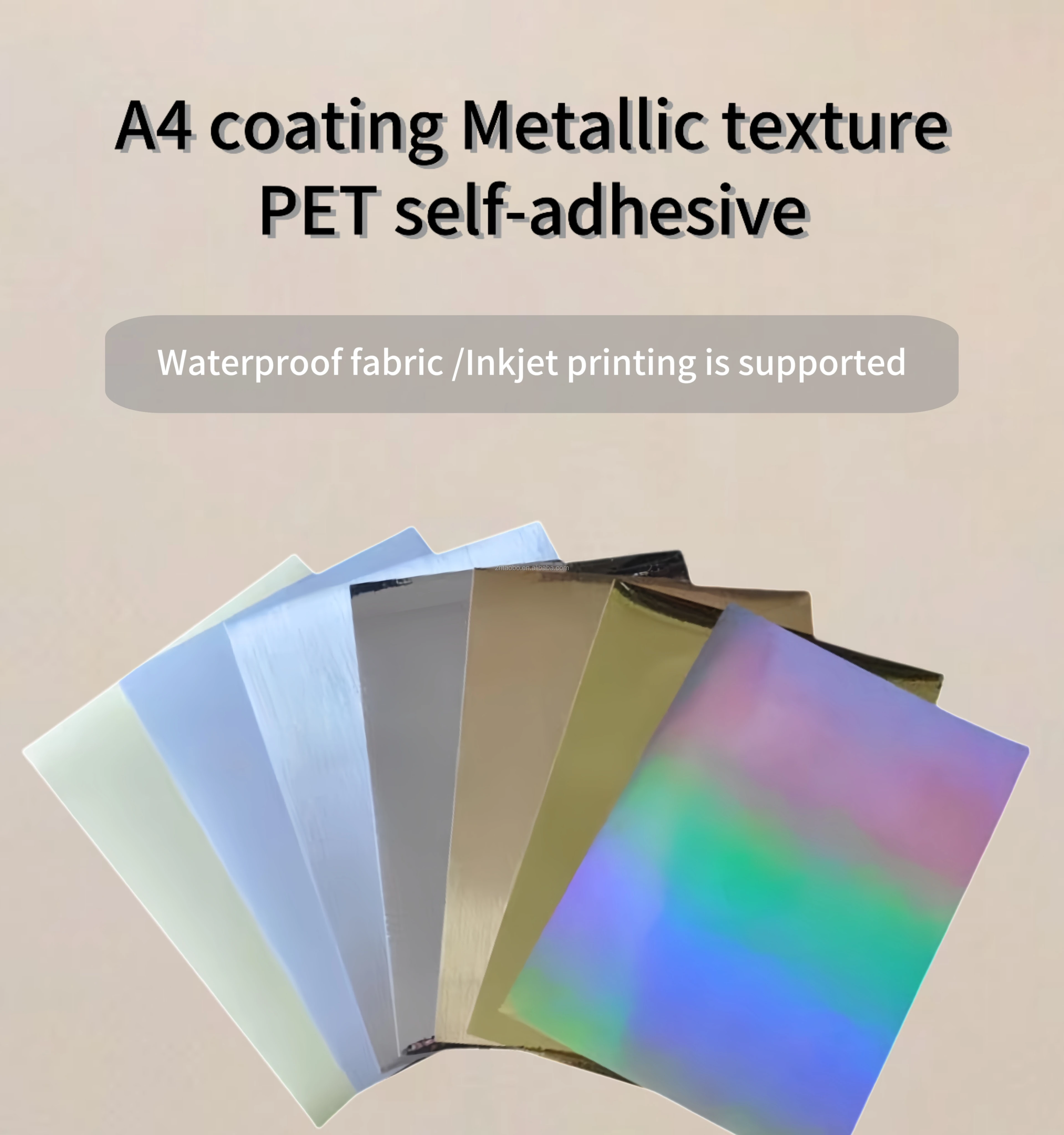 Printable A4 Brushed Gold Metallic Gold Sliver PET Texture Water ...