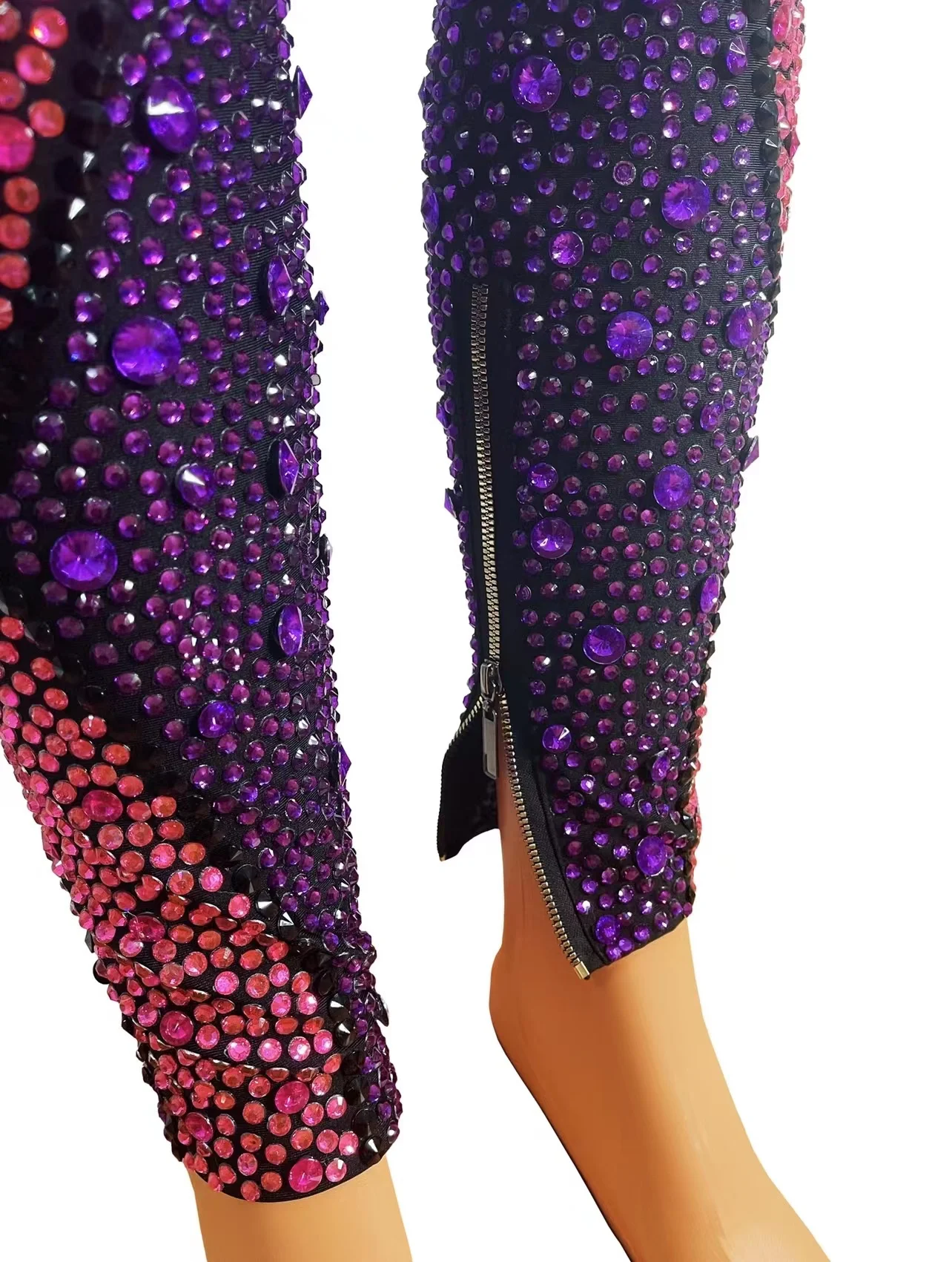 Singer Rhinestones Bodysuit Sexy Bodycon Jumpsuit Plus Size Showgirl ...