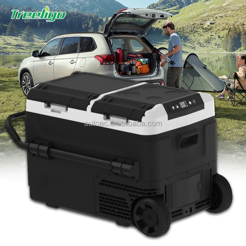 12 Volt Car Refrigerator Portable Freezer 50L With Wheels Dual Zone ...