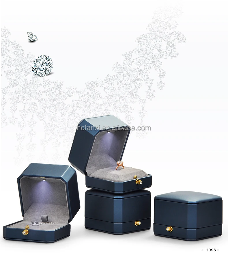 FANXI Led Jewellery Box Black Lacquer logo Silk Screen Luxury Led ...