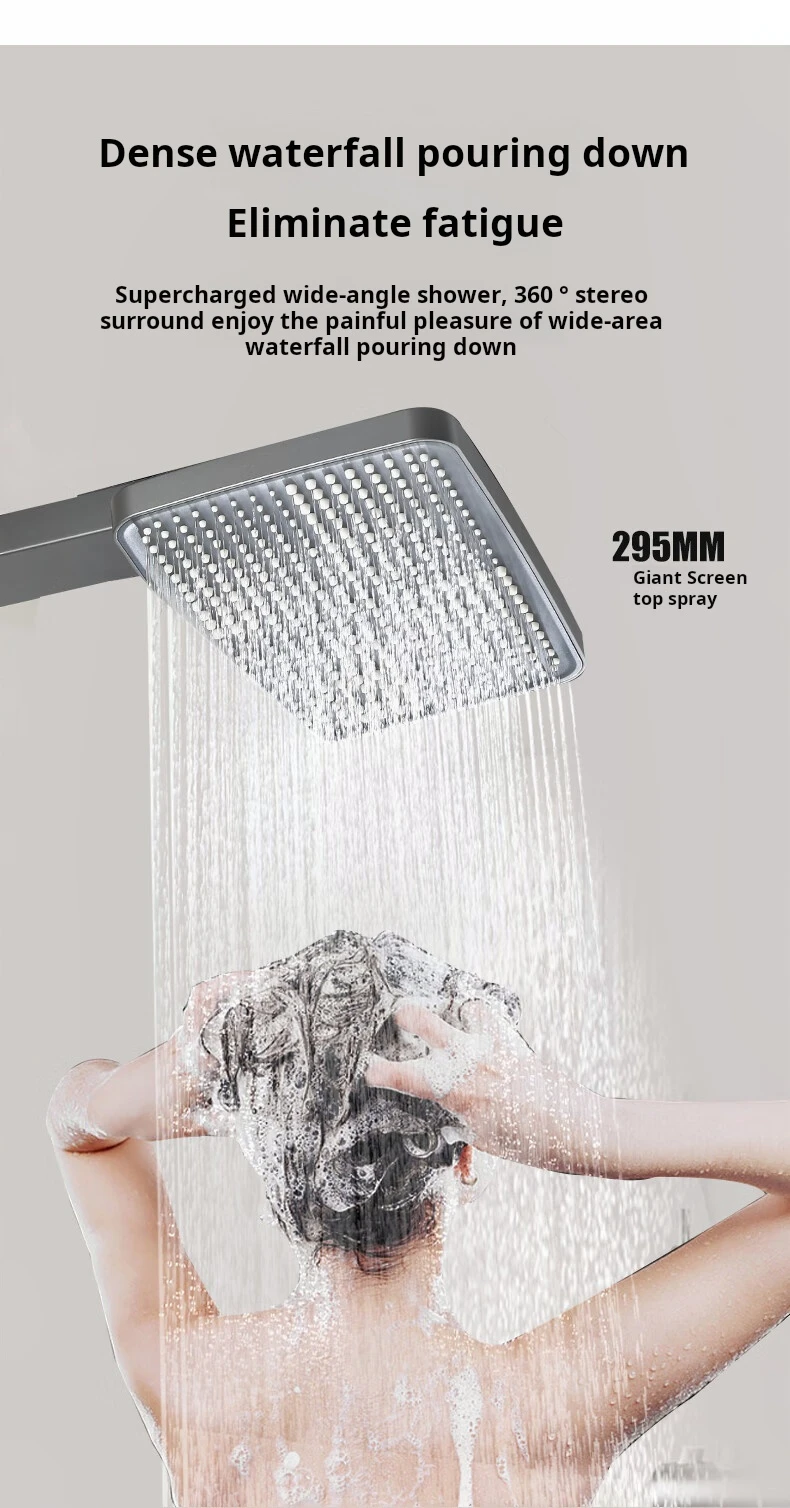 Gun Color 4 Functions 8 Inch Rain Shower Mixer Black Stainless Steel ...