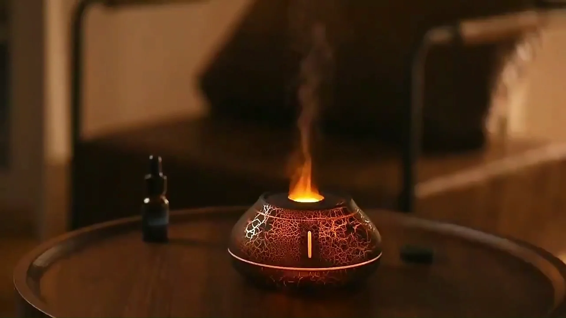 130ml Usb Flame Aroma Diffuser Humidifier Home Mini Portable Ultrasonic Volcano Flame Air ...