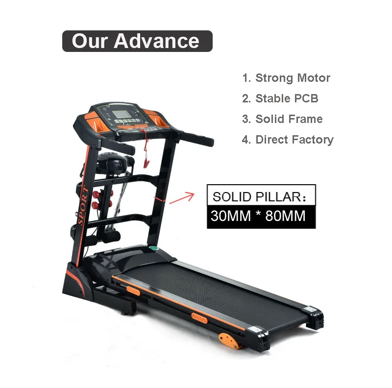 Gym Commercial Manual Incline Treadmills Motorized Running Machine Fitness Electric Treadmills ...