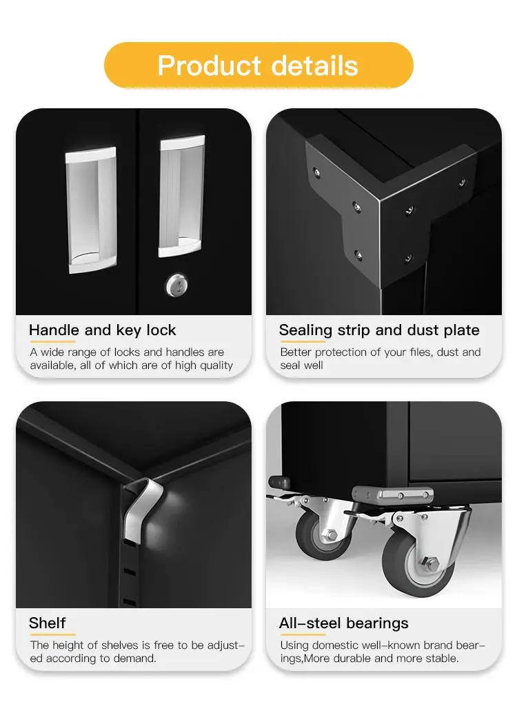 Industrial Rolling Storage Cabinet Lockable Steel Garage Cabinet With ...