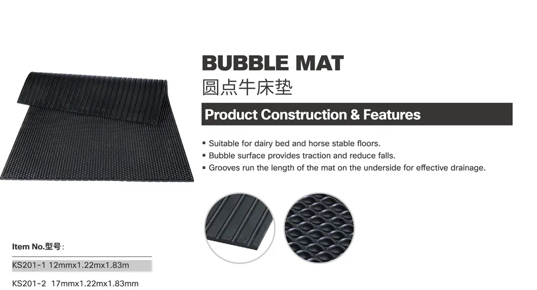 12mm 17mm Thick Black Stall Cow Stable Rubber Mats for Horse Box ...