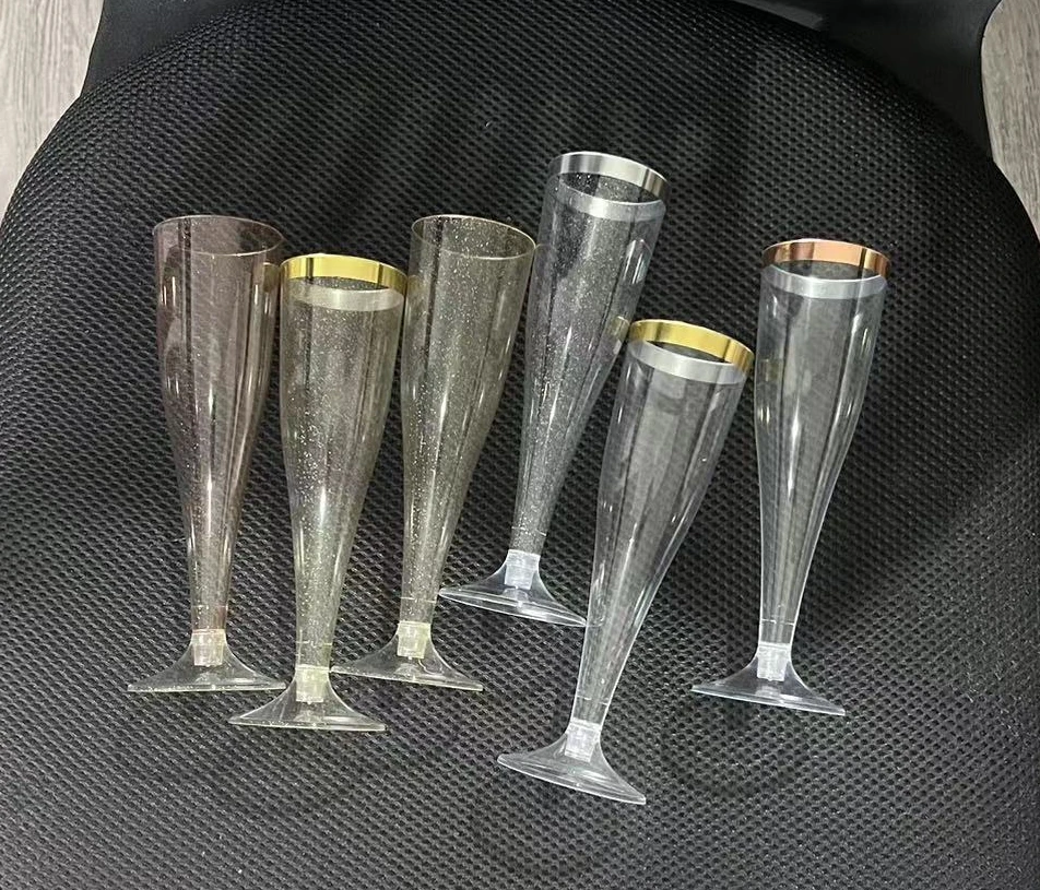 4.5 Oz Plastic Champagne Flutes,Clear Champagne Glasses,Disposable ...