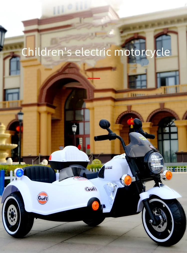 New Kids Ride on Electric Motorcycle 2 Seats Battery Operated Children ...