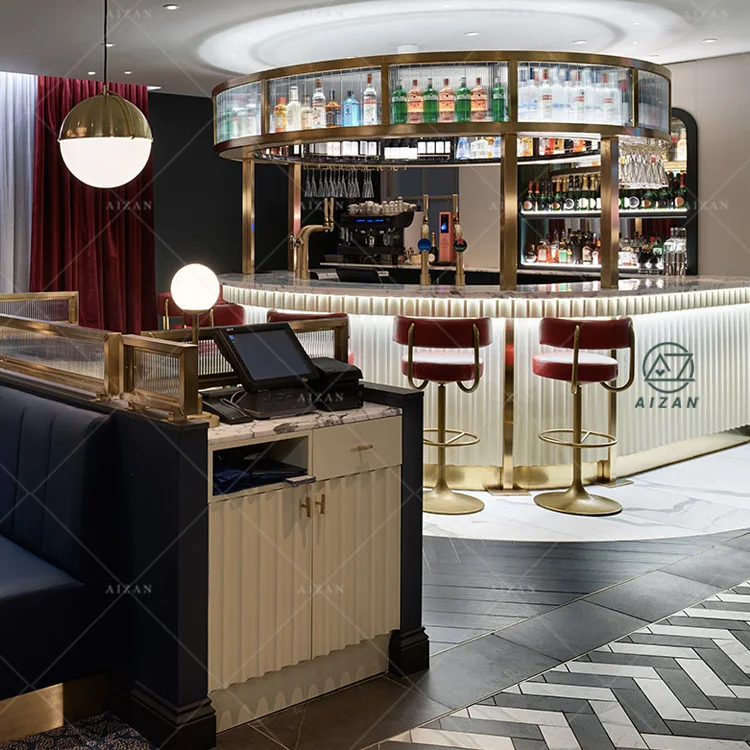 Custom bar Furniture Modern Round bar Counter White Home bar Counter ...
