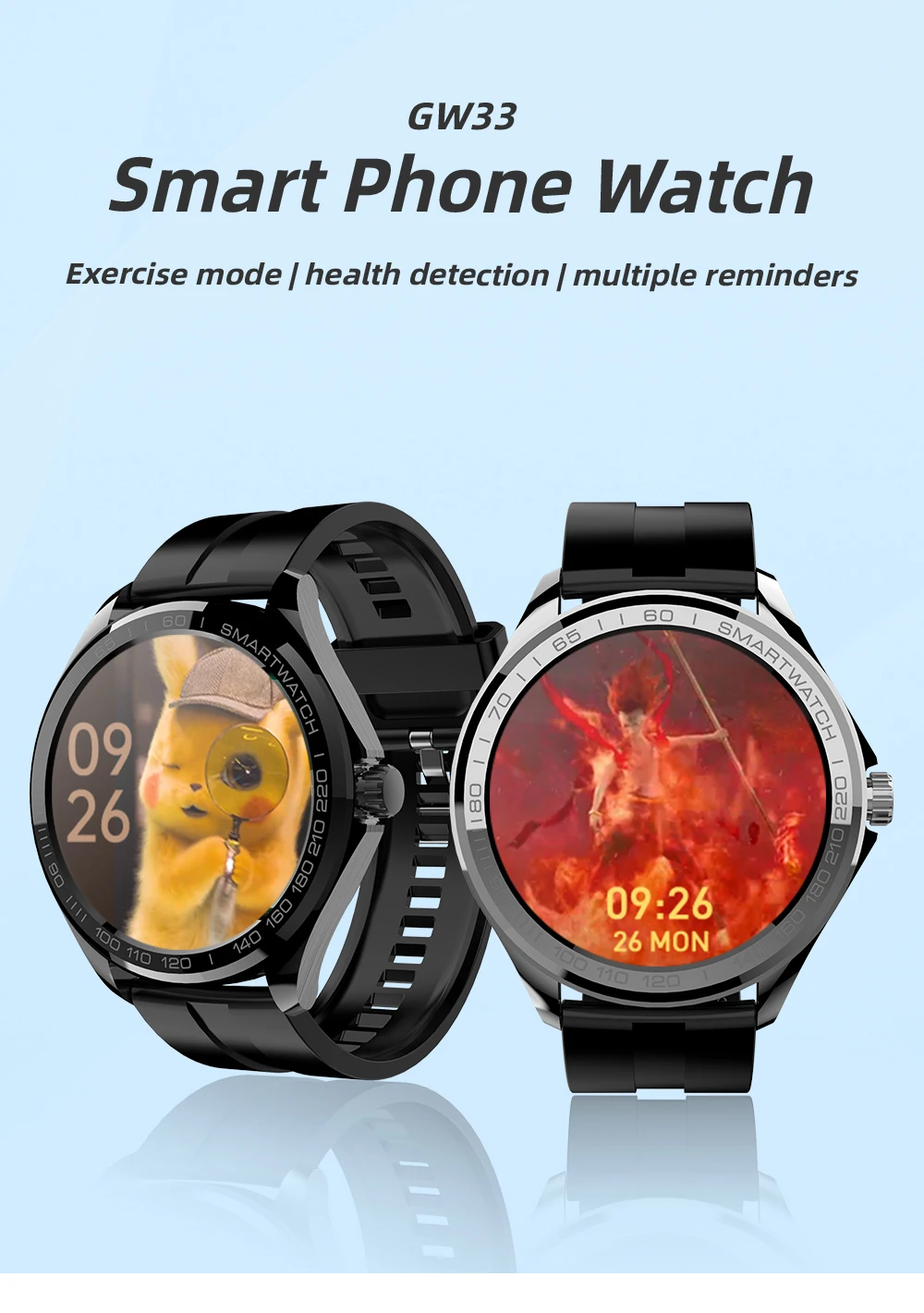 Gw33 Dial Calling Round Men Ladies Smartwatch High Quality Aluminum ...