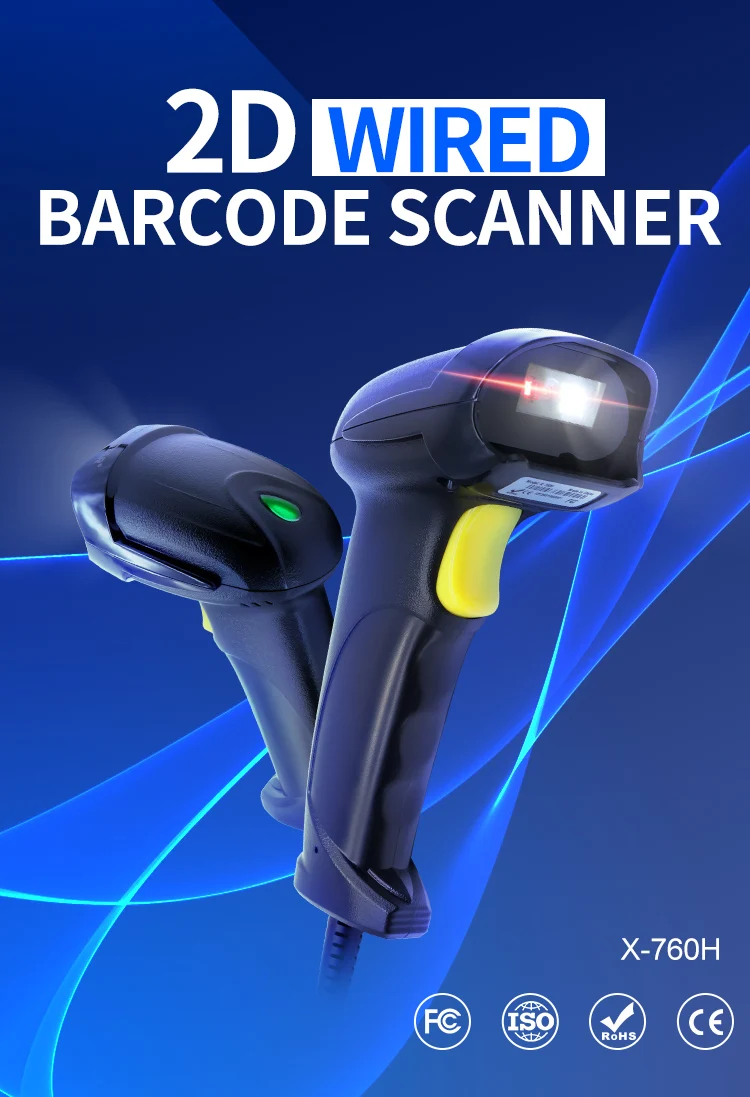 Xincode Laser Ccd Cmo Scan Wired Bar Code Scanners Reader Corded Handheld 1d 2d Qr Barcode ...