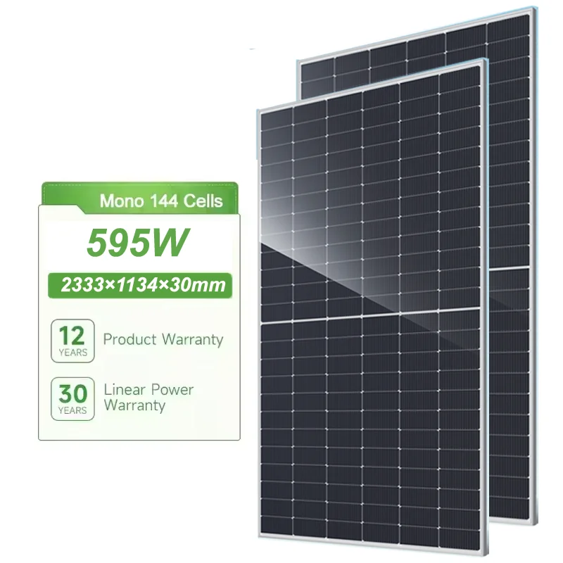 High efficiency JA 595W Bifacial PV Modules N-type Double Glass 580W 585W 590W 595W 605W Solar ...