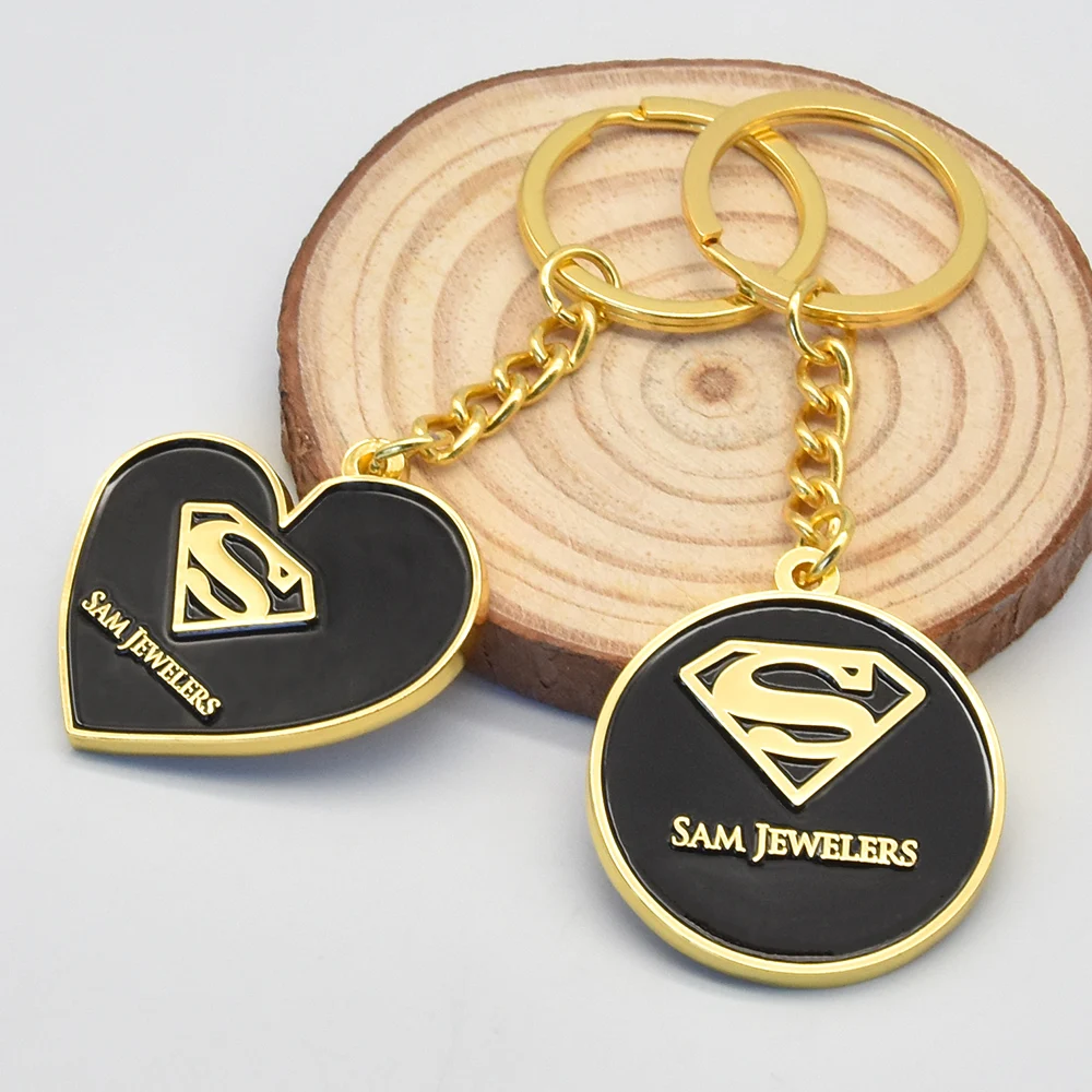 Factory Custom Logo 2d 3d Enamel Key Chain Zinc Alloy Metal Heart Shape ...