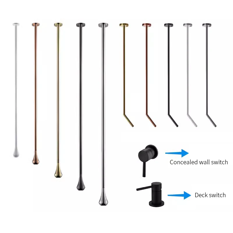 Modern Water Drop hang Ceiling Mounted Bathtub Faucet Brushed Rose Gold ...