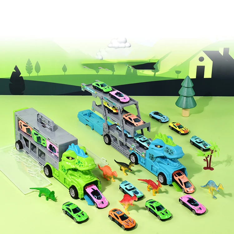 Toys Wholesale New Dinosaur Car Sliding Friction Car Toy Foldable ...