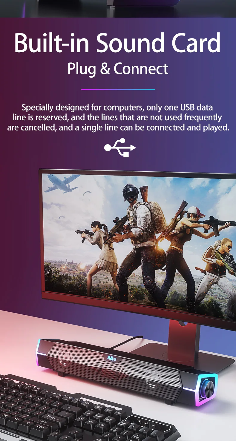 New Home Compact BT5.3 Game Three Light up Modes Cool HIFI Wireless ...