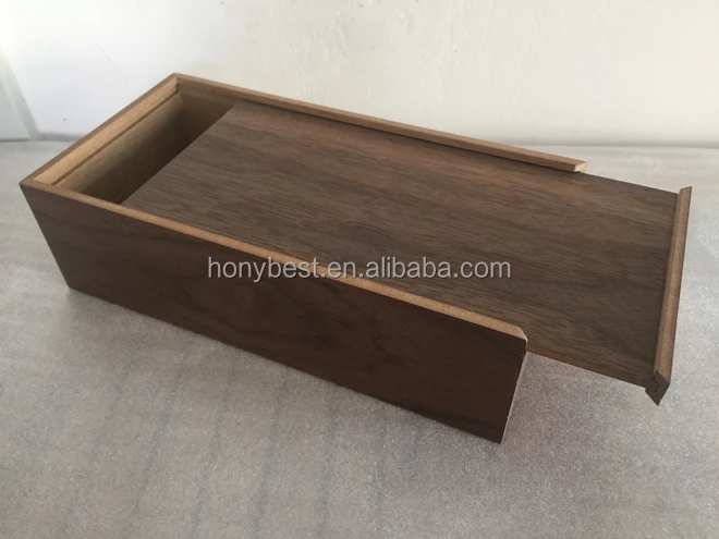 Rectangular Walnut Tissue Boxes Slide-Out Bottom Design Wooden Tissue ...