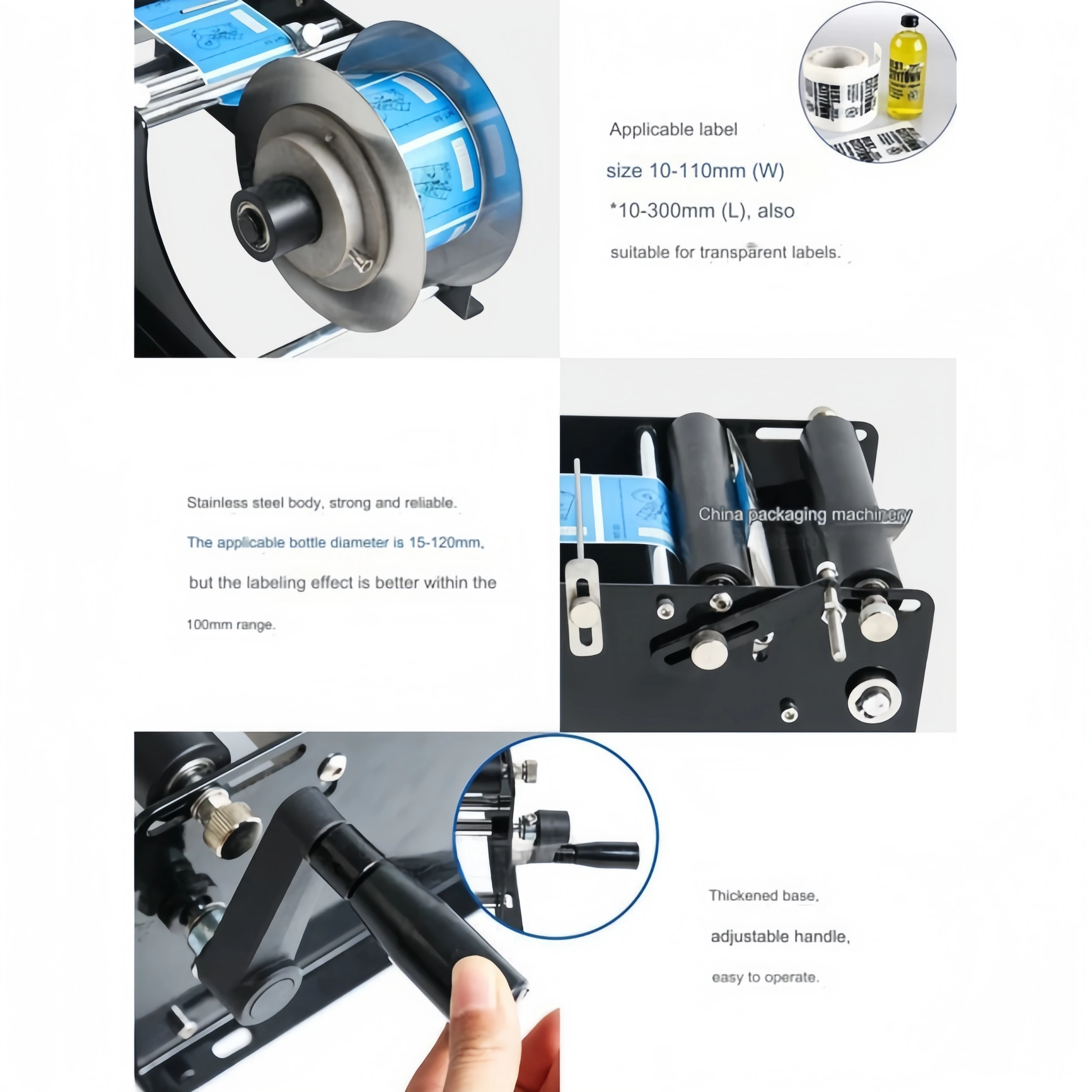 Tes Desktop Manual Mini Labeling Machine Round Bottle Self-adhesive ...