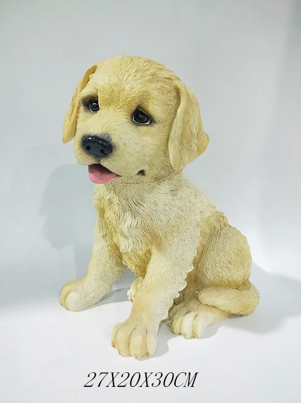 Art Safety Resin Pet Dog Sculpture Garden Labrador Bulldog Golden ...
