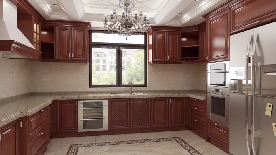 Customized European Wooden Cabinet Set Designs Italian Luxury Royal Classic All Solid Wood ...