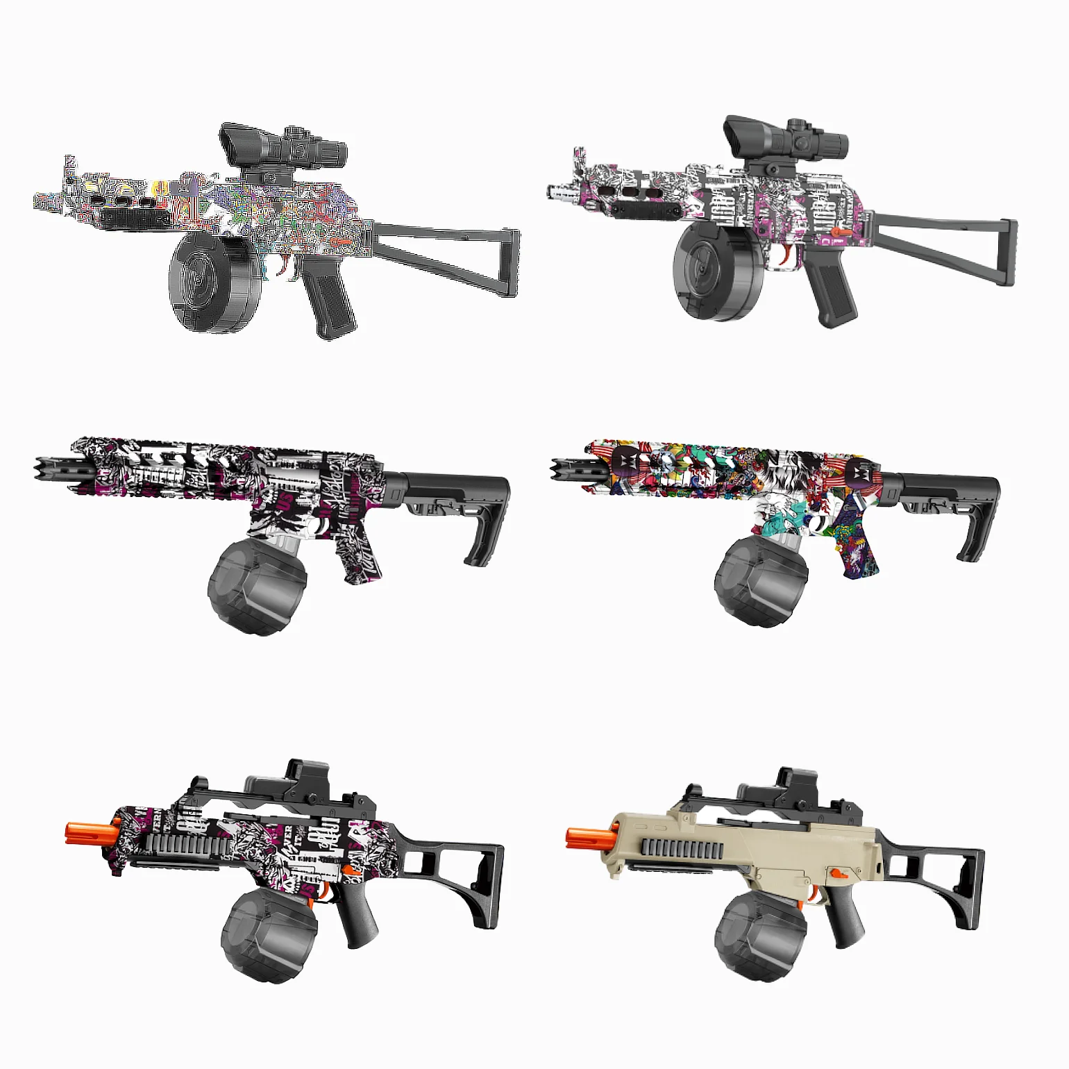Boxu Gel Electric Blaster Toy Guns Akm47 M4 Splatter Ball Gun With Gel ...