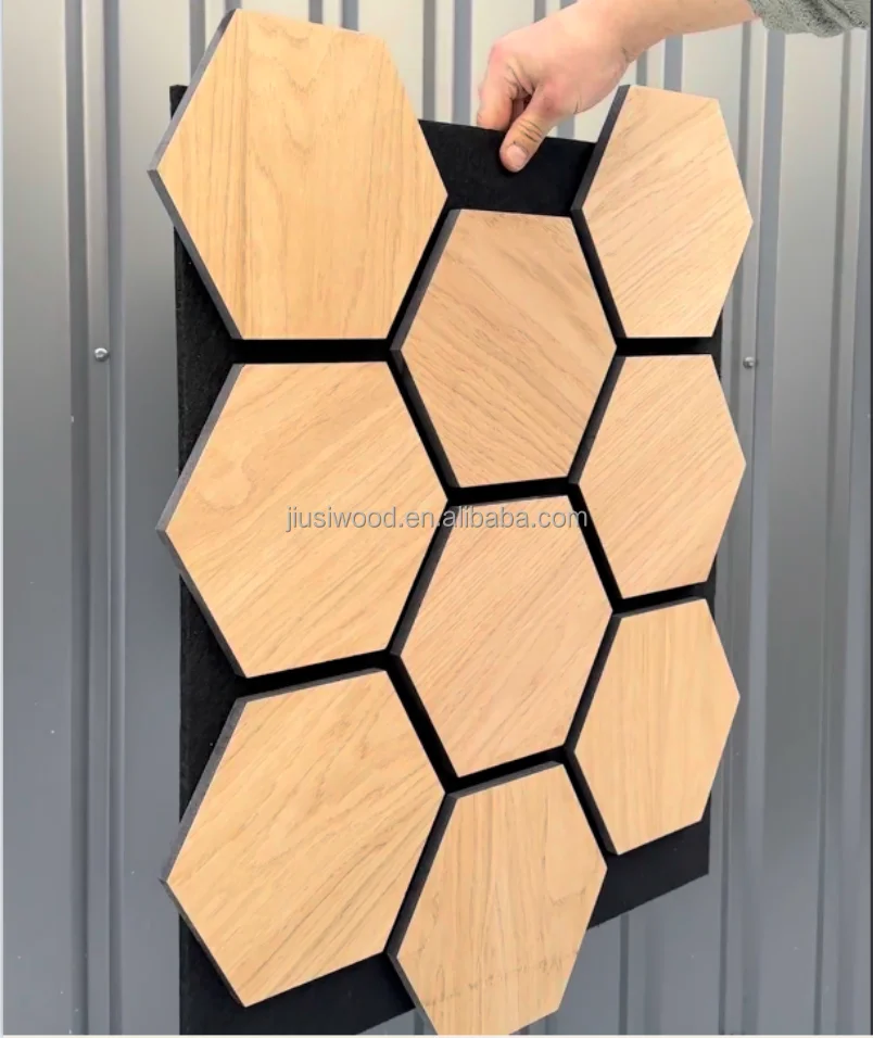 Hexagon Wood Wall Panels - Sound Absorbing & Stylish Decor