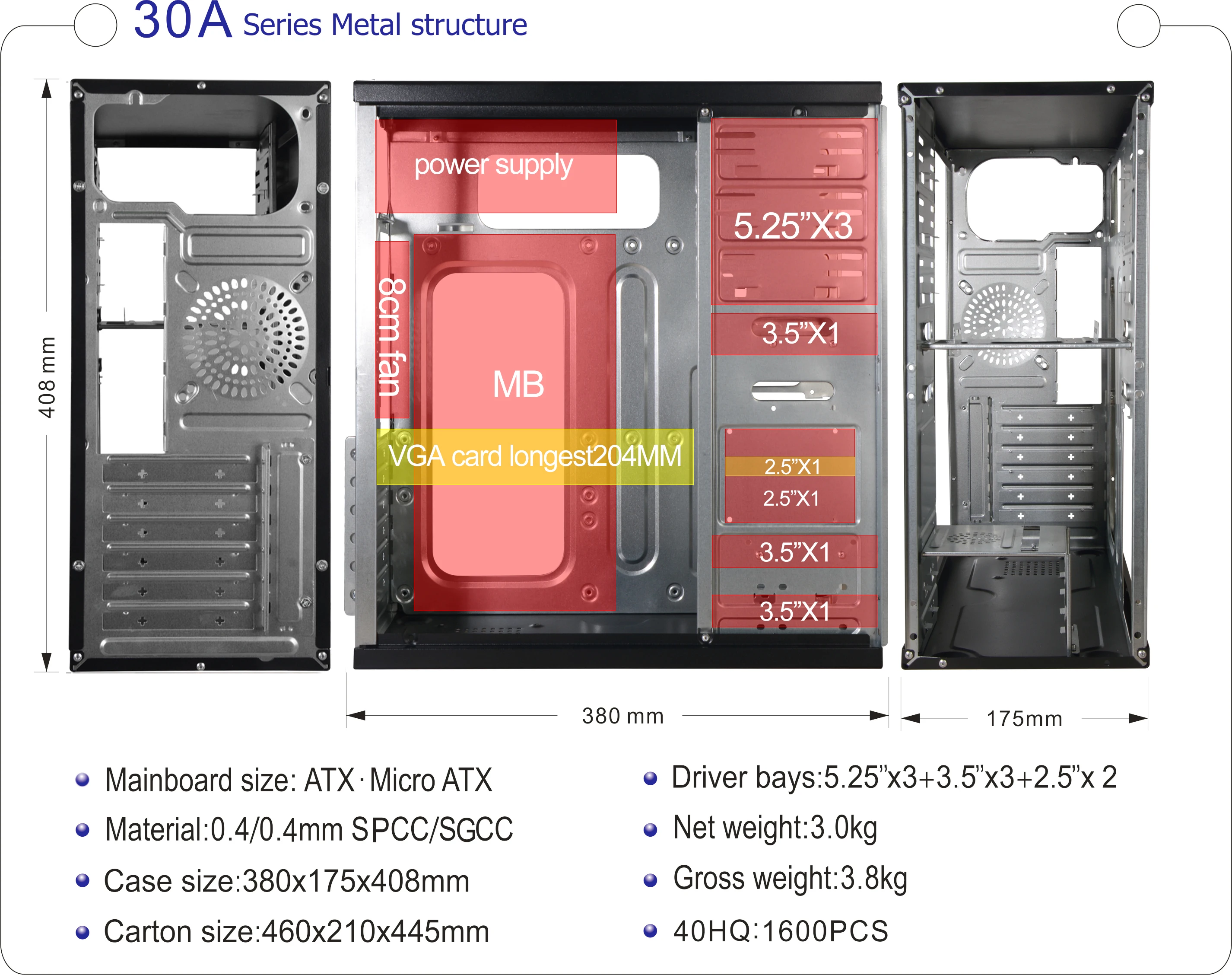 Atx Pc Case Office Computer Box Gorgeous Cpu Cabinet Computer Case ...