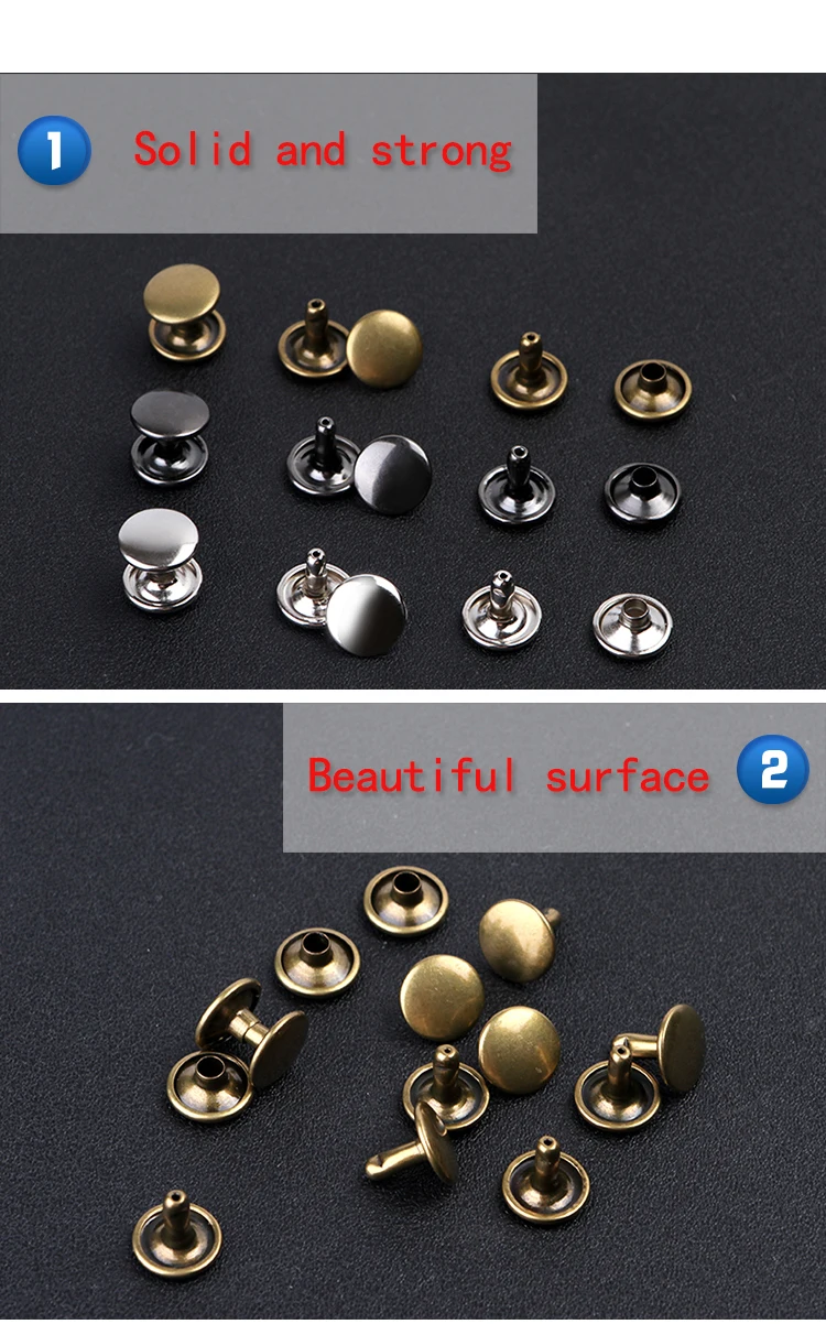 9mm Metal Double Side Rivets - Punk Rock DIY Accessories