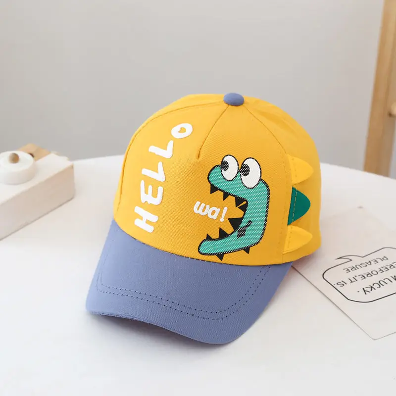 3-8Y Kids Dinosaur Pattern Baseball Caps - Adjustable & Cool