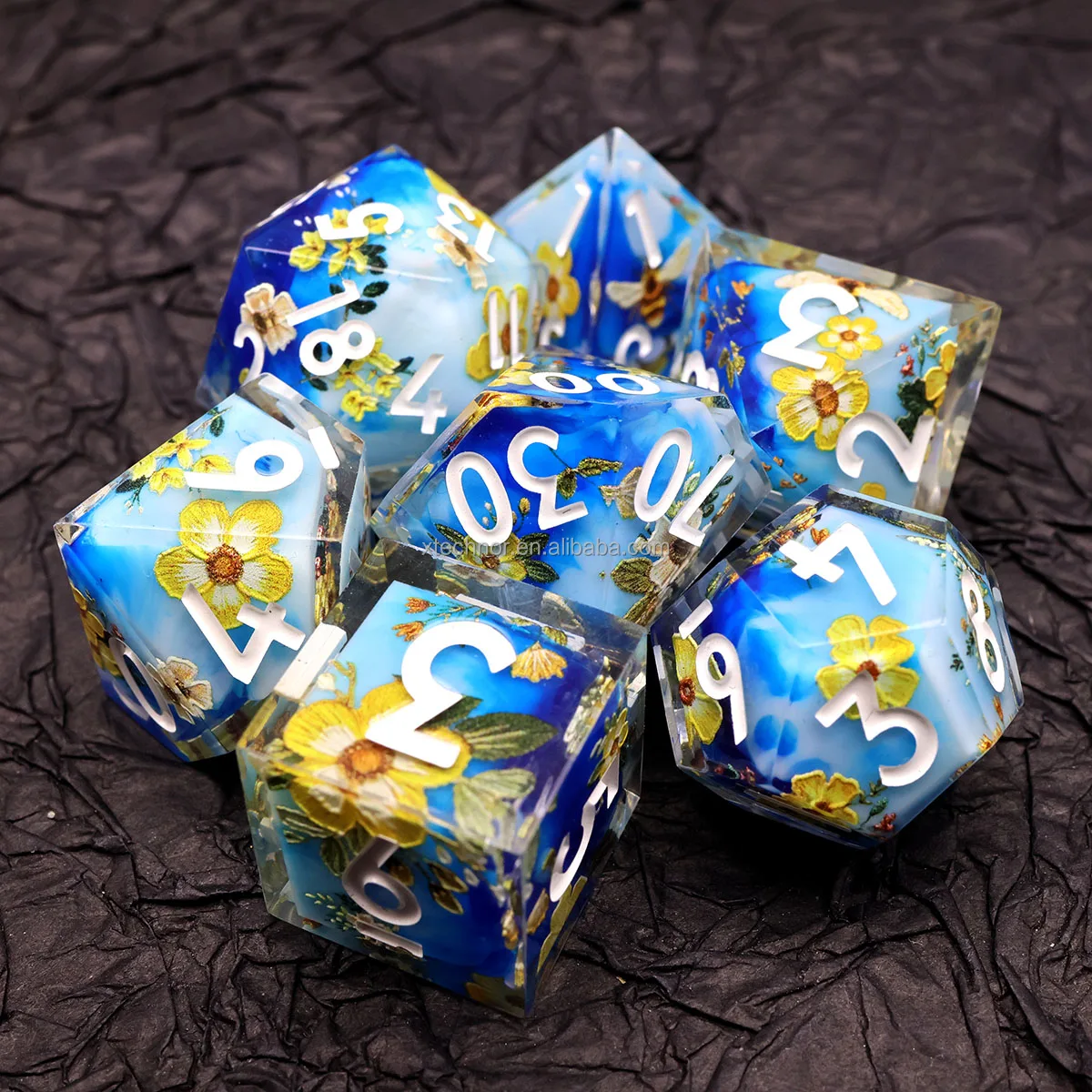 7 Die DND Dice Set Handmade Sharp Edge Polyhedral Dice for Dungeons and ...