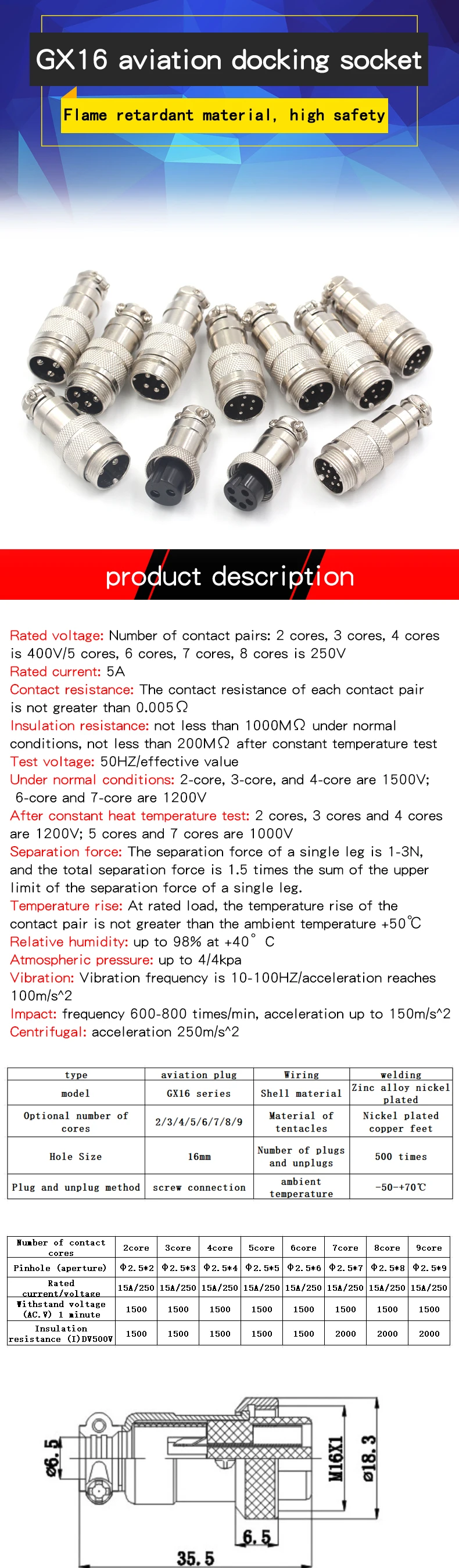 High-quality Aviation Socket Waterproof Plug Connector Panel Mounts ...