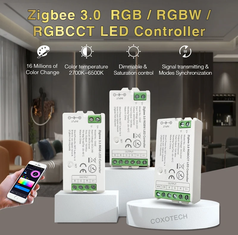 C03z Rf Tuya Led Controller Zigbee 5-24v Rgb Smart Controller - Buy C03z Smart Controller,Rgb ...