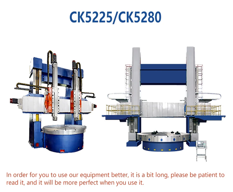 Ck5225 High Precision Manual Cnc Conventional Double Column Vertical Lathe Vertical Turning ...