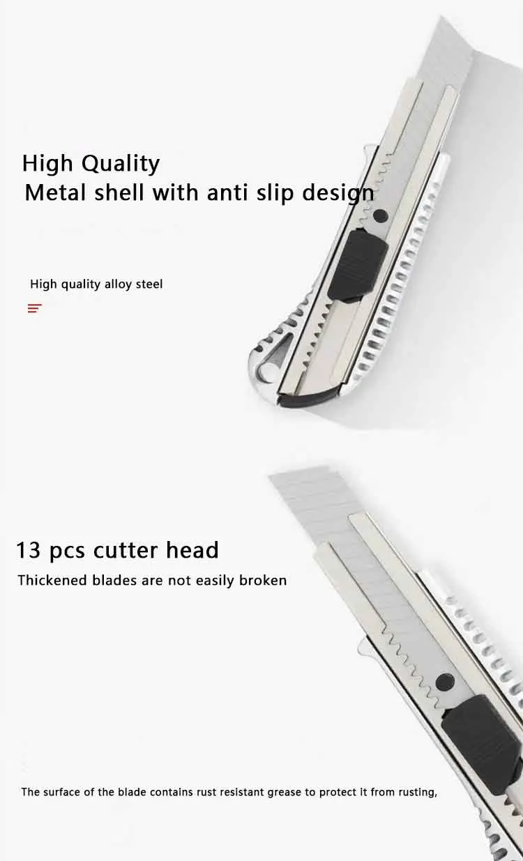 Safety Knife Retractable Snap-off Blade 18mm Aluminum Alloy Auto ...
