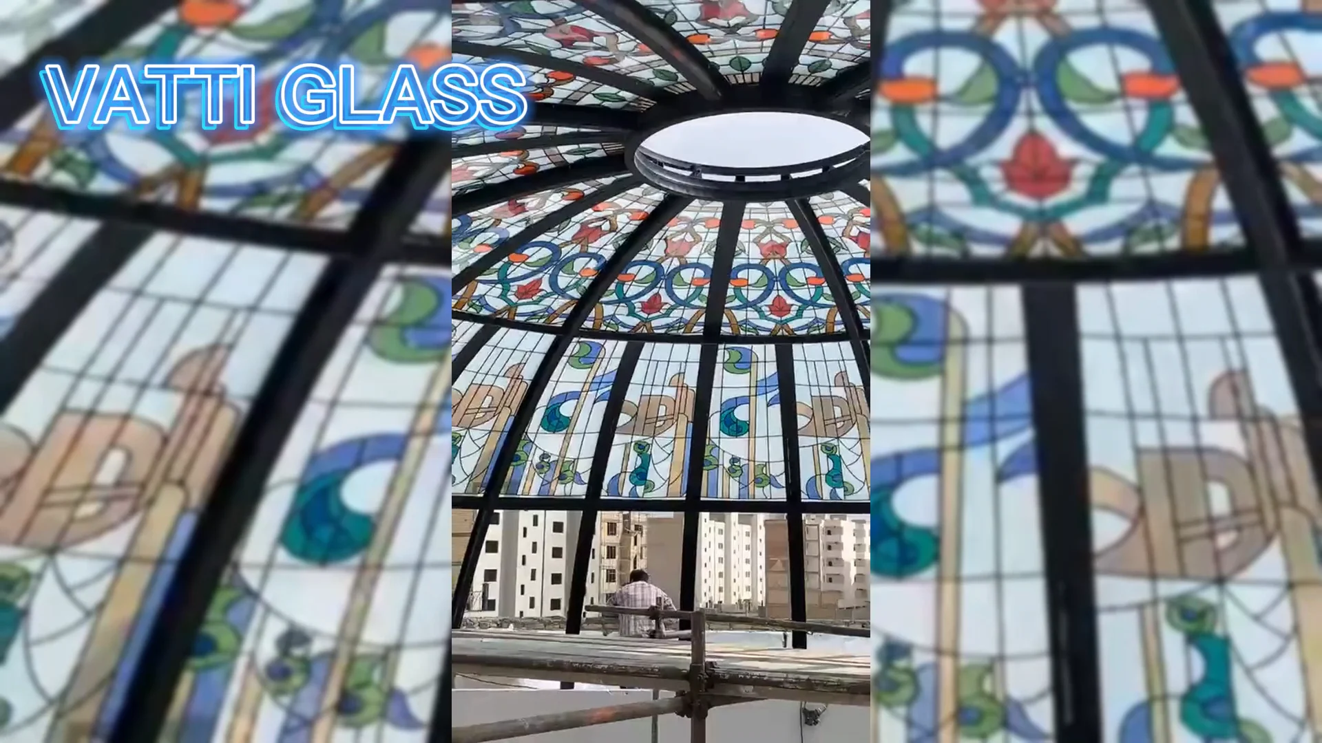 Stained Glass Inverted Dome Handmade Mosaic Stained Leaded Glass ...
