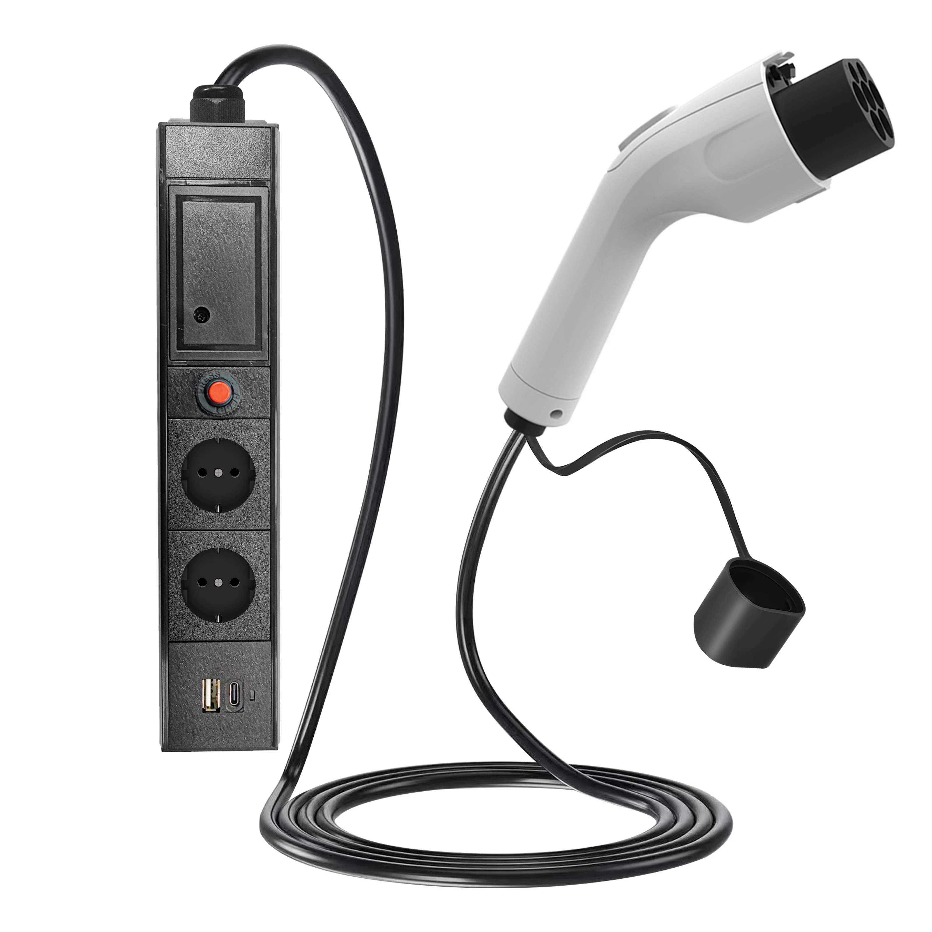 16A 3.5kw Portable Discharge Gun Electric Car GBT Ev Charger Cable ...