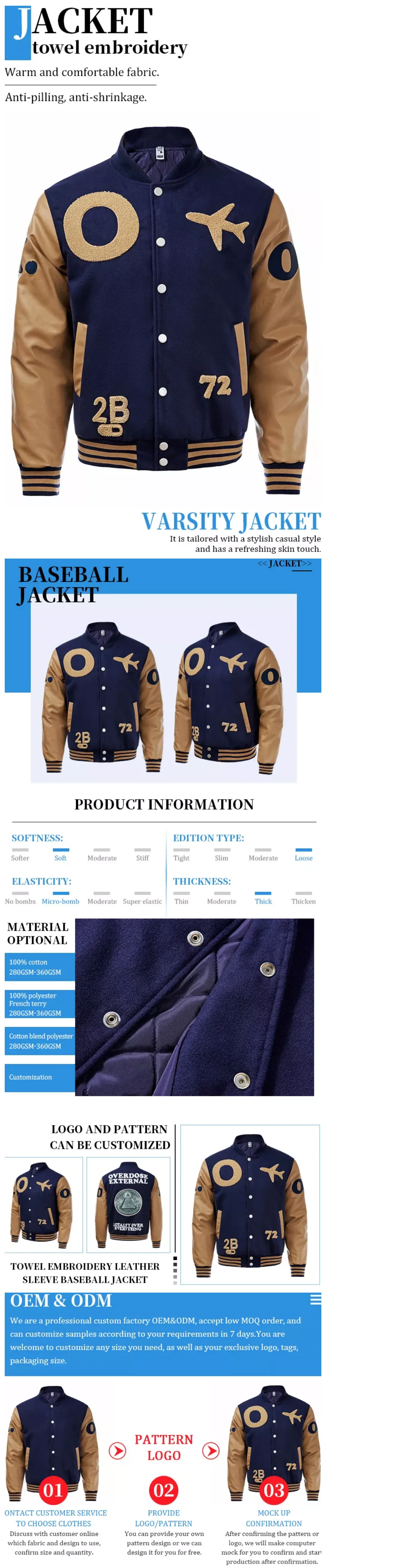 Hgj2001 Wholesale Blank Men Letterman Jackets Custom Sublimation Bomber ...