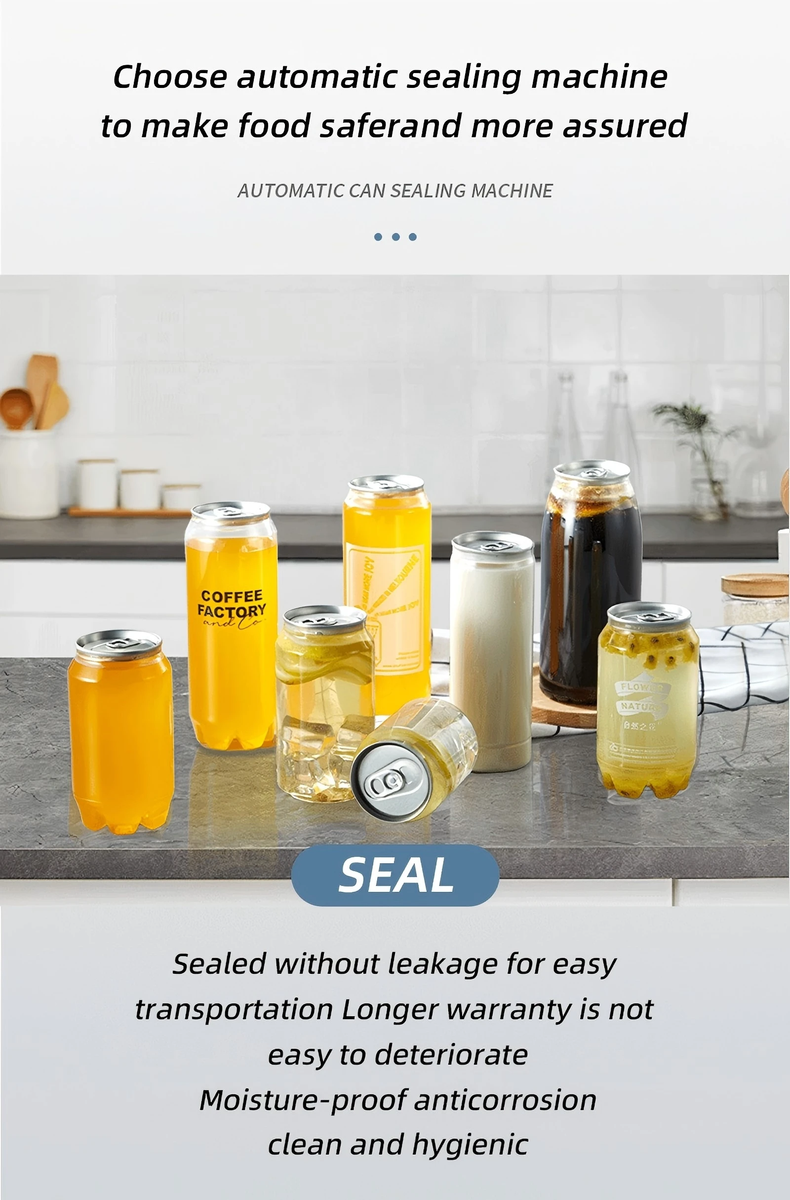 2025 New Black White Non-Rotated PET Plastic Aluminum Can Sealing ...