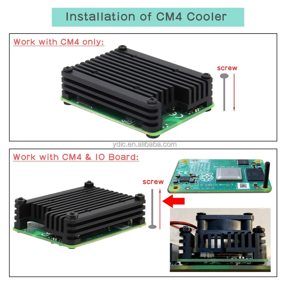 Raspberry Pi Compute Module 4 Heatsink & Cooling Fan