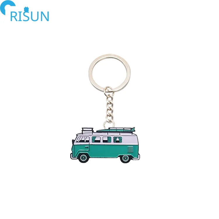 Manufacturer Cute Camper Car Enamel Keychain Van Custom Own Logo Hippie ...