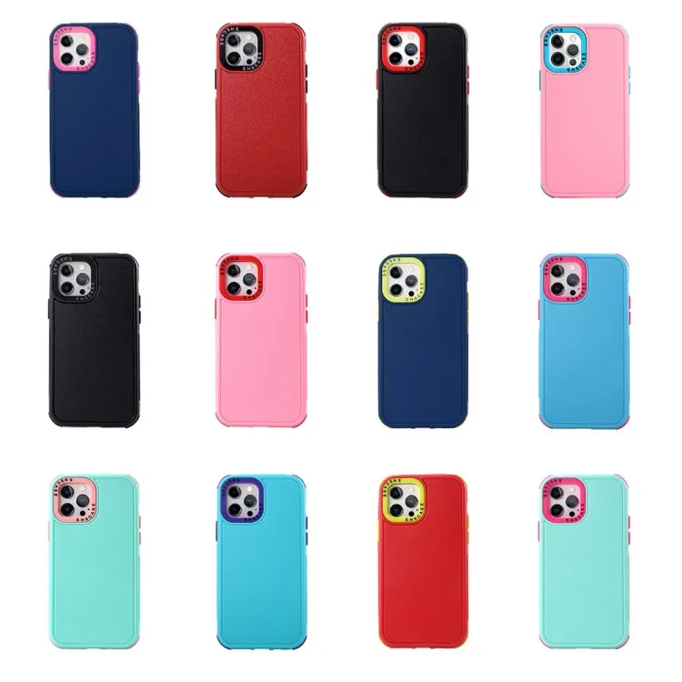 3 in 1 Hybrid Hard PC Back Soft TPU Middle Phone case for iPhone 15 14 ...