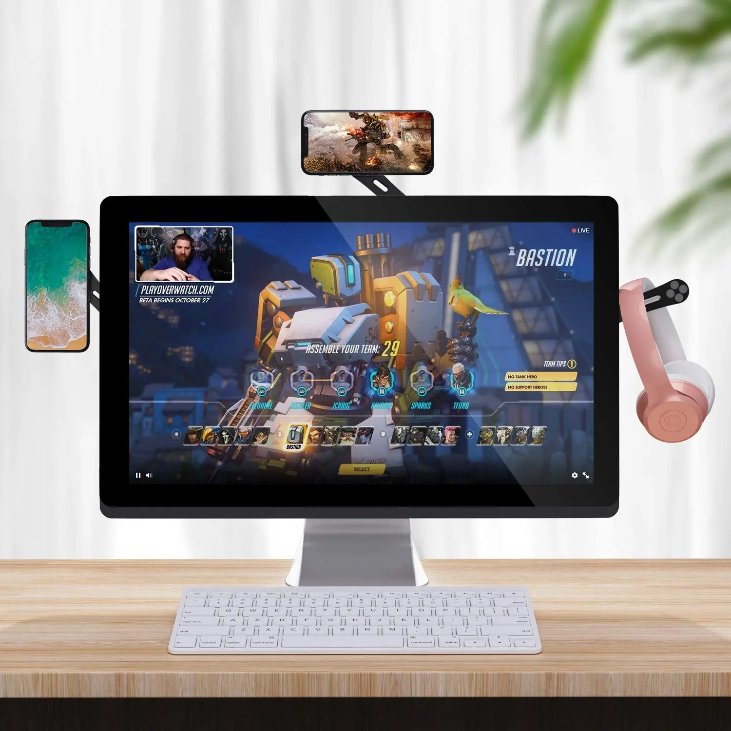 Aluminum Dual Screen Magnetic Phone Holder for Laptop