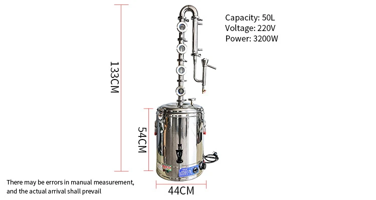 15L-70L Electric Stainless Steel Distiller - 4 Layer Copper Core